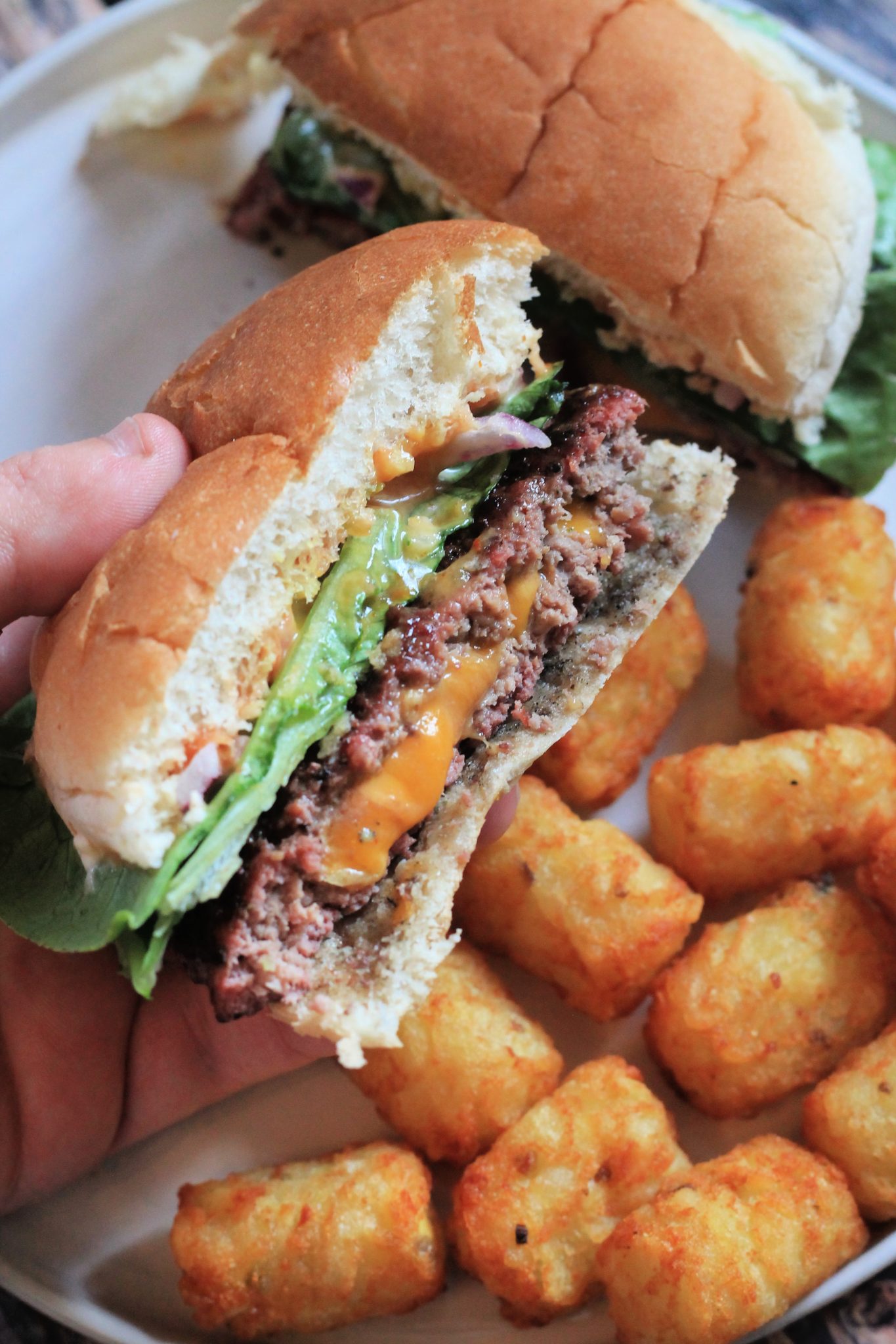 Cheddar Stuffed Burgers - Nelson Road Garden