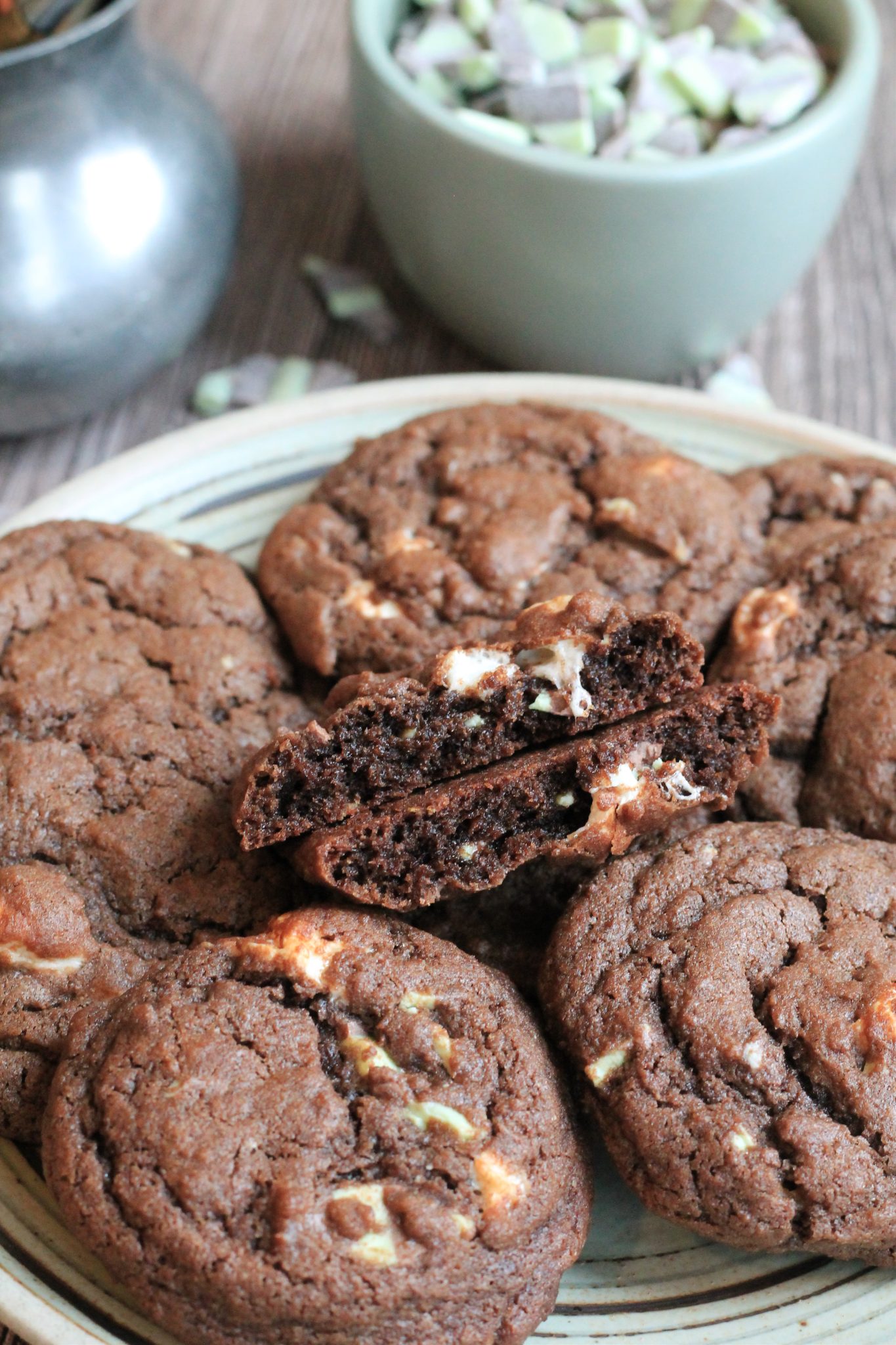 Andes Mint and Marshmallow Chocolate Cookies - Nelson Road Garden